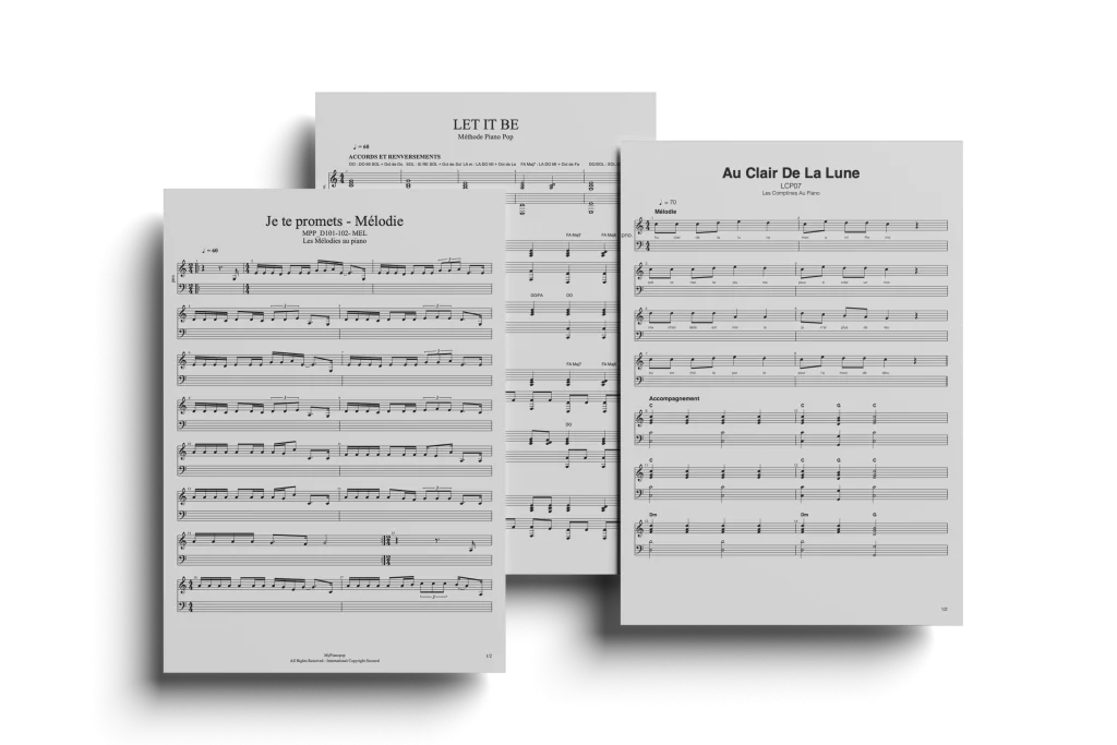 Partition de piano facile : pour débuter le piano en douceur